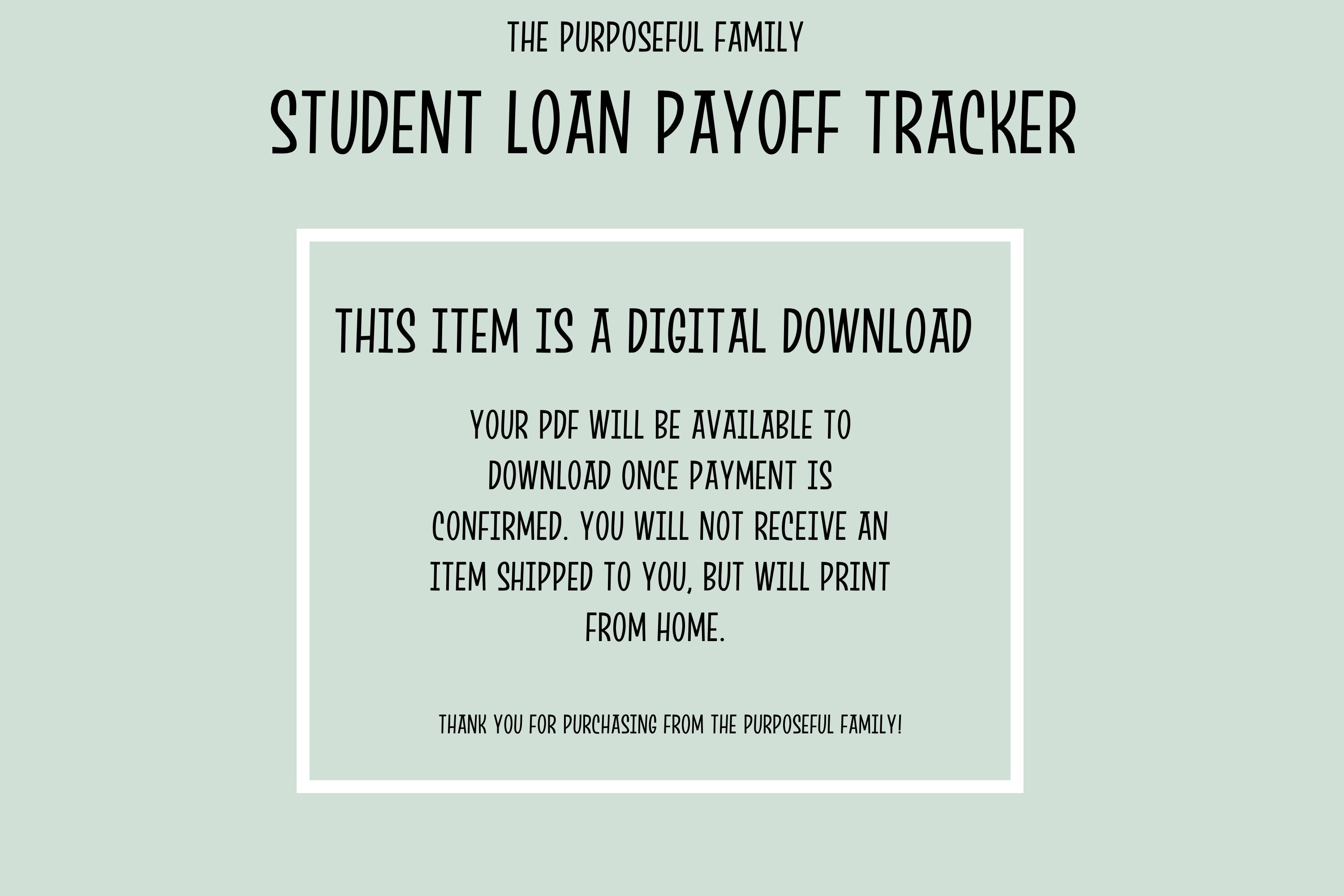 Student Loan Payoff Tracker | PDF Printable | Debt Payoff Printable ...