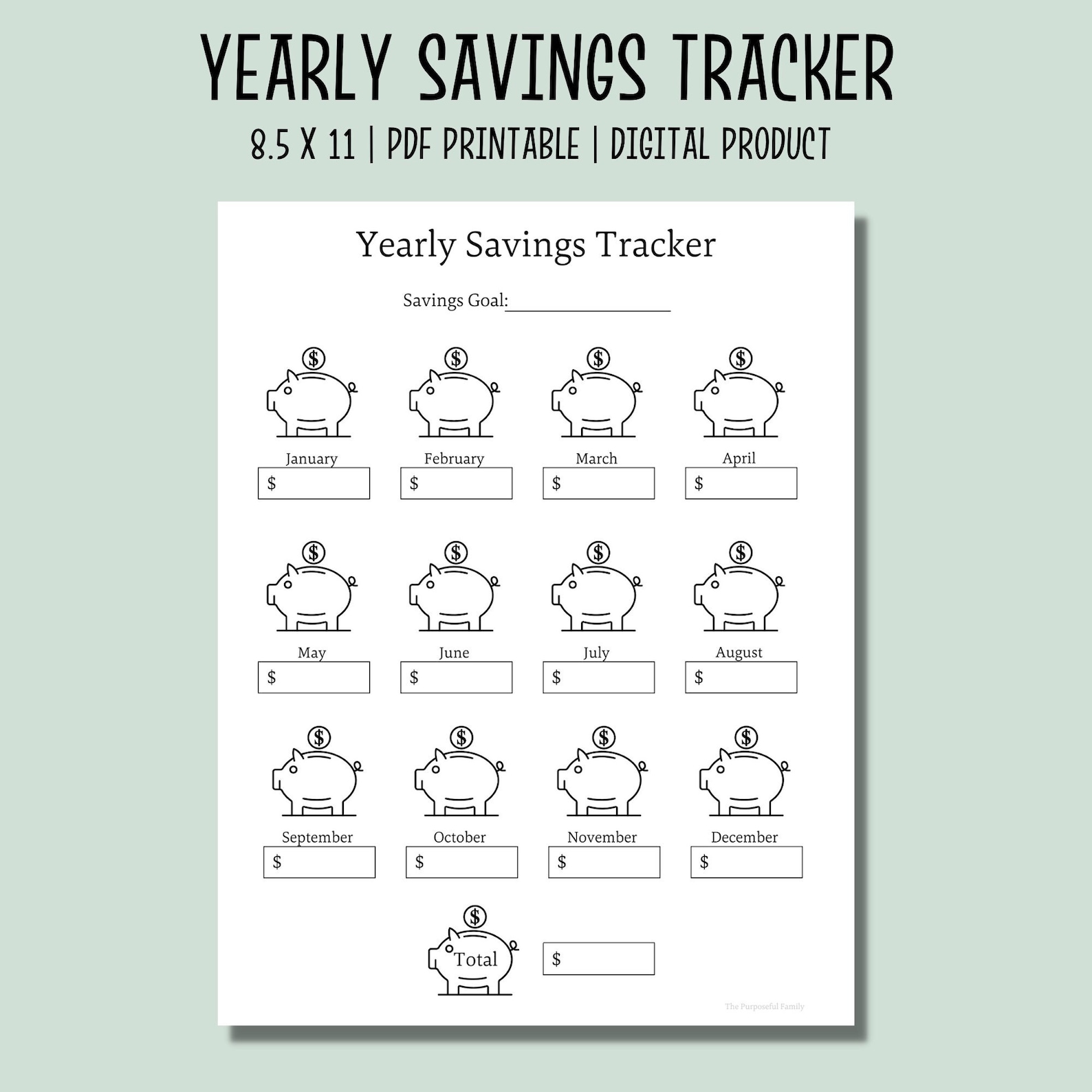 Yearly Savings Tracker PDF | Printable Savings Chart | Financial ...