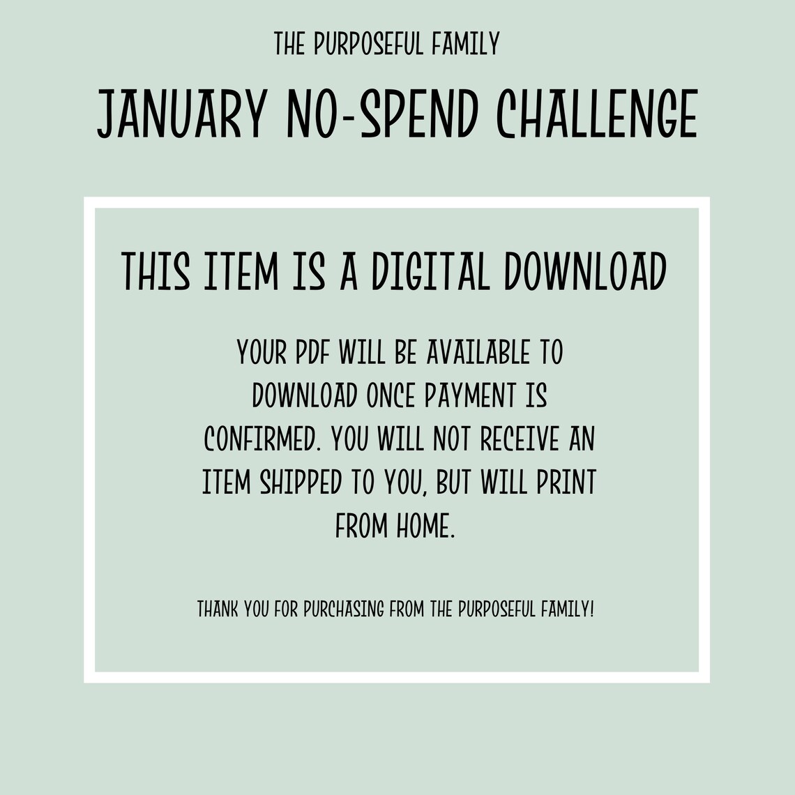January No-spend Challenge | No-spend Month Printable | No-spend Goal ...