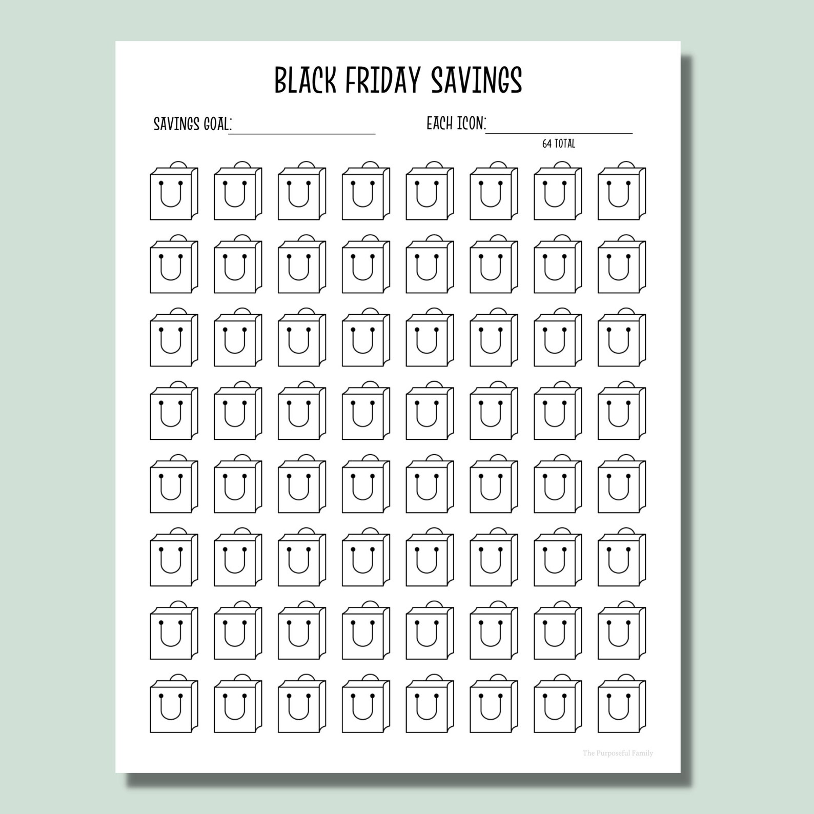 Black Friday Savings Challenge Printable | Savings Challenge | Holiday ...