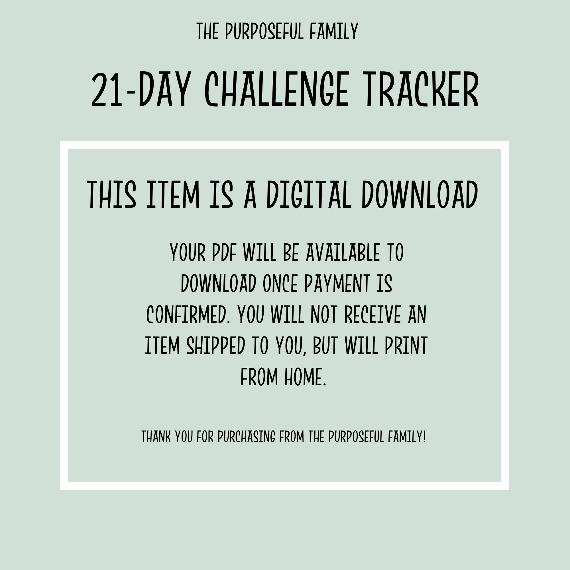 21-day Challenge Tracker Printable | Habit Tracker PDF | Goal Tracker ...