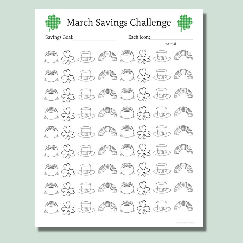 March Savings Challenge Tracker | Money Savings Challenge Printable ...