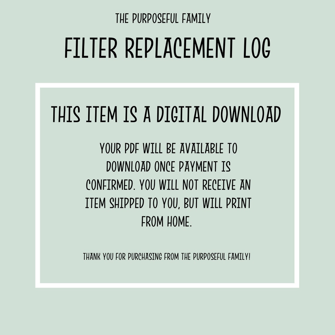 Filter Replacement Log Printable | Air, HVAC, Pool Replacement Filter ...