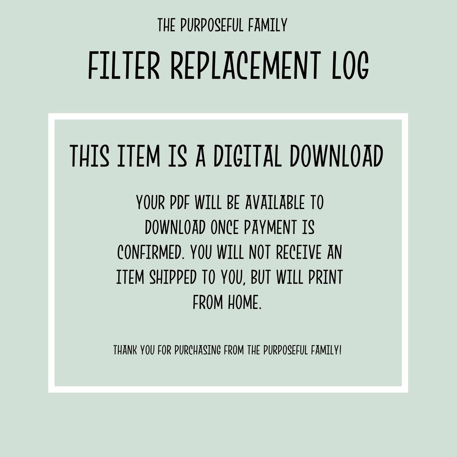 Filter Replacement Log Printable | Air, HVAC, Pool Replacement Filter ...