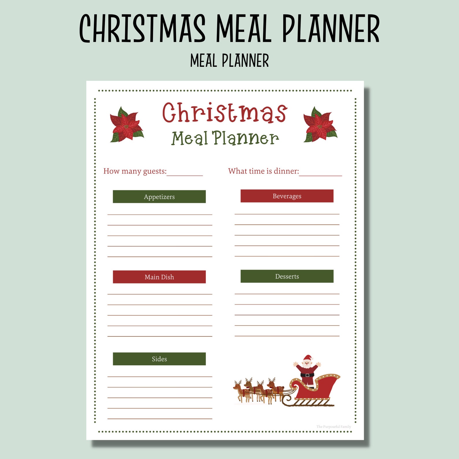 Christmas Meal Planner | Christmas Menu | Christmas Shopping List ...