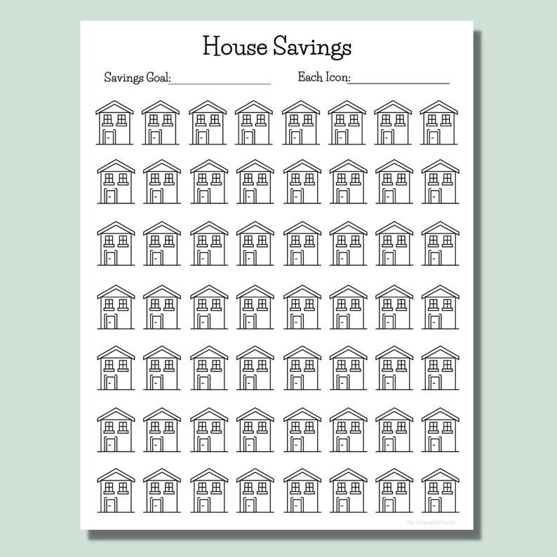 House Savings Tracker Printable | House Fund PDF Tracker | Home Down ...