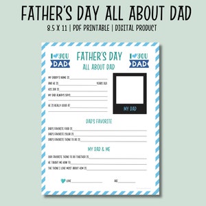 All About My Dad | Father’s Day Craft | Kids Father’s Day Activity ...