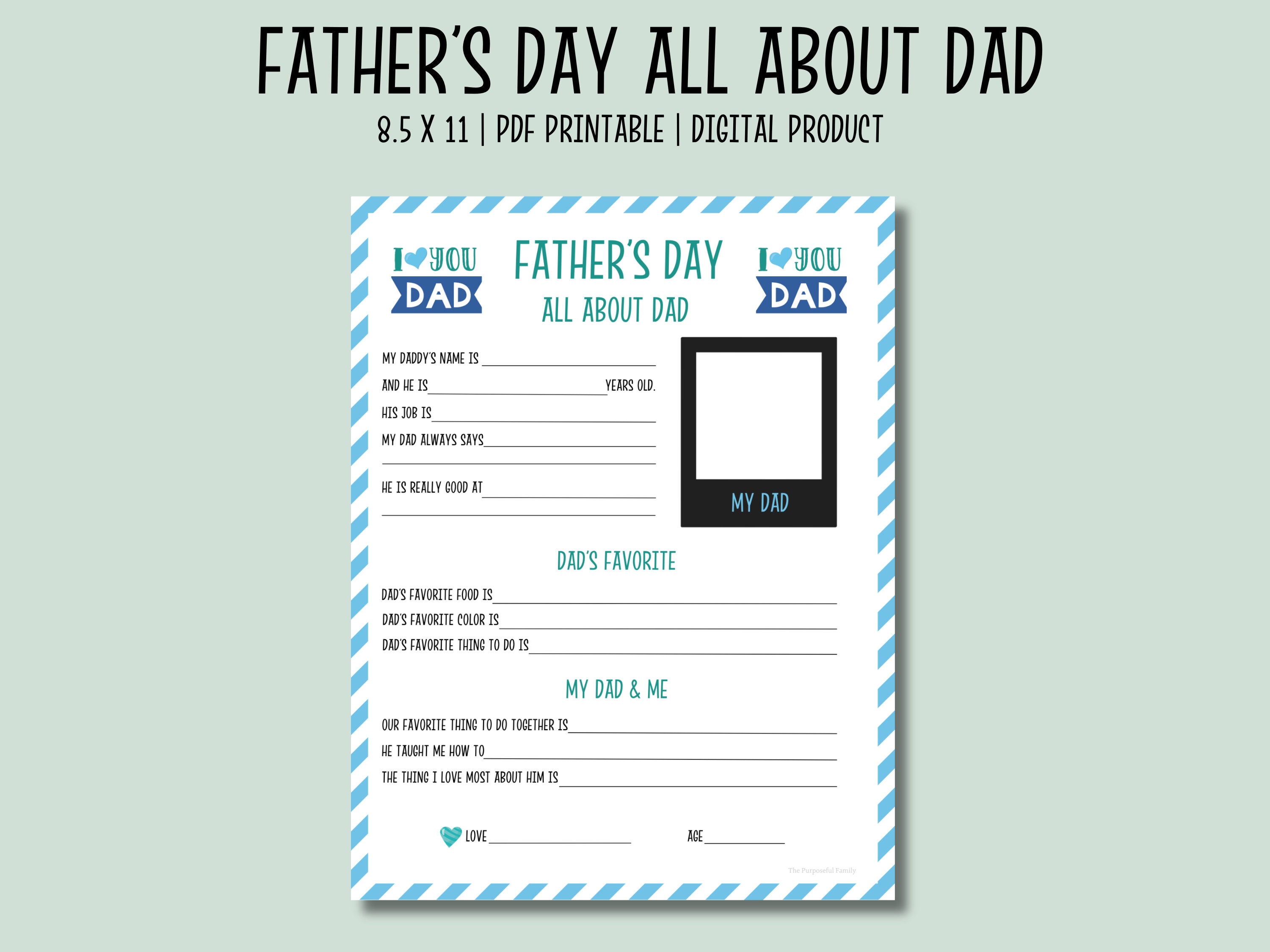 All About My Dad | Father’s Day Craft | Kids Father’s Day Activity ...