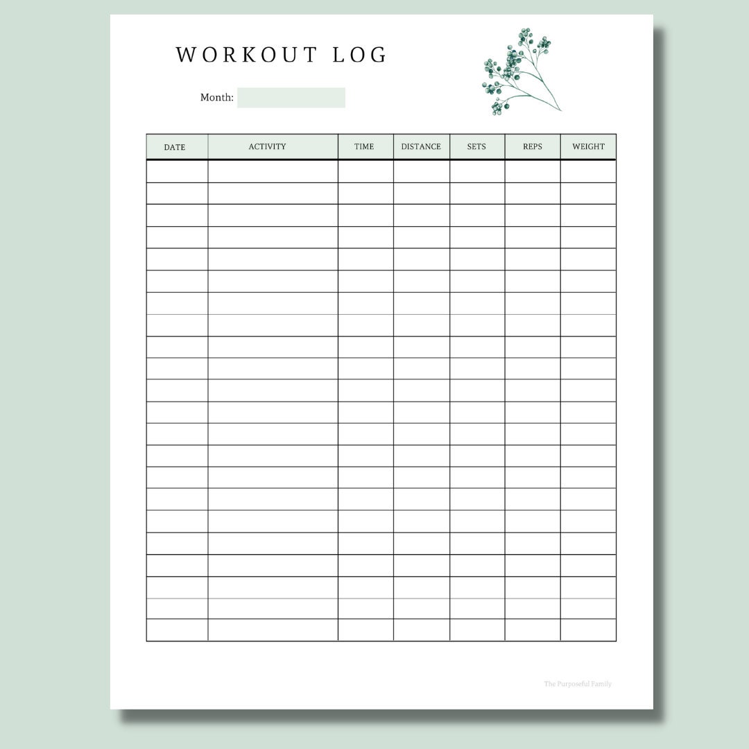 Weekly Workout Log | Weekly Workout Schedule | Fitness Planner ...