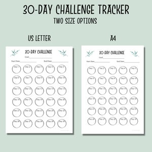 30 Day Challenge Tracker Printable | Printable Habit Tracker | PDF ...