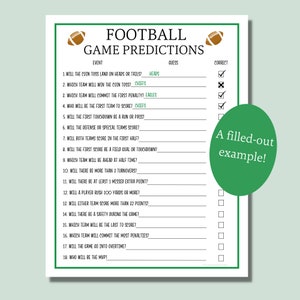 Super Bowl Predictions Game | Printable Super Bowl Party Game | Super ...