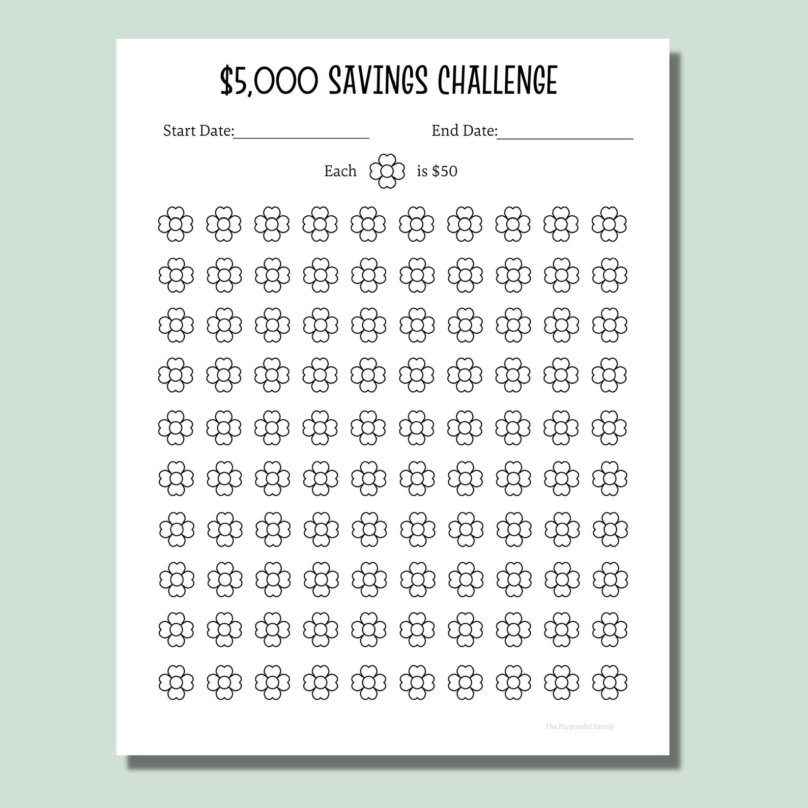 5,000 Money Saving Challenge | 5k Printable Savings Tracker ...