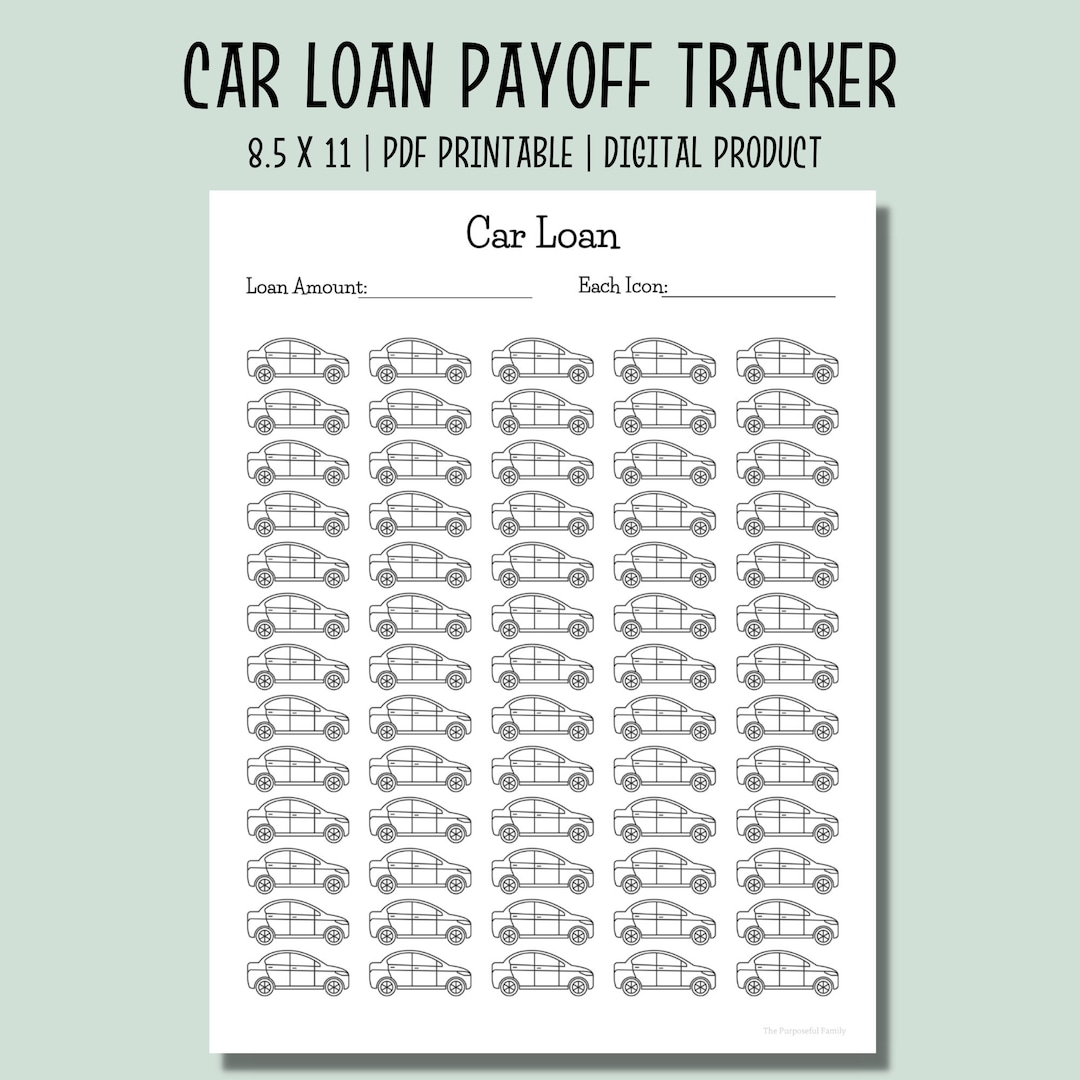 Car Loan Payoff Tracker Printable | Car Debt Payoff Tracker PDF - Etsy