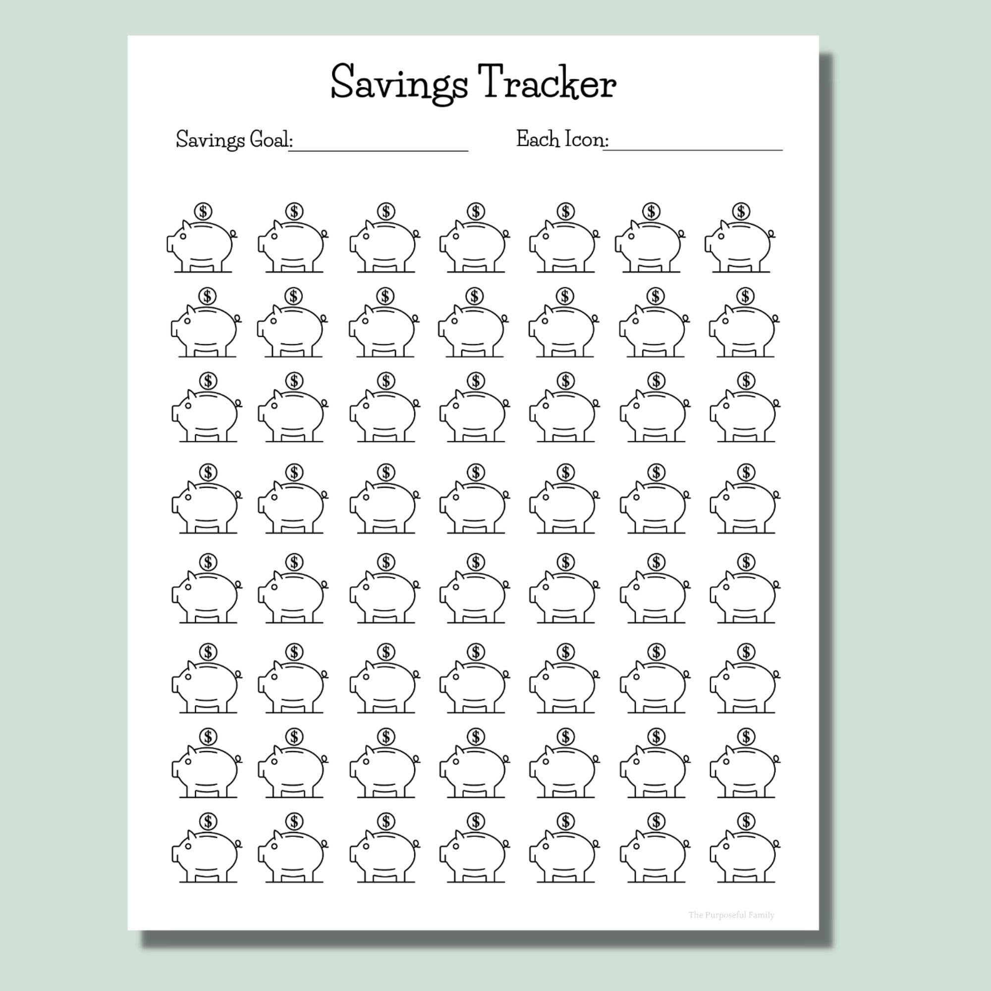 Savings Goal Tracker | Savings Chart Printable - Etsy