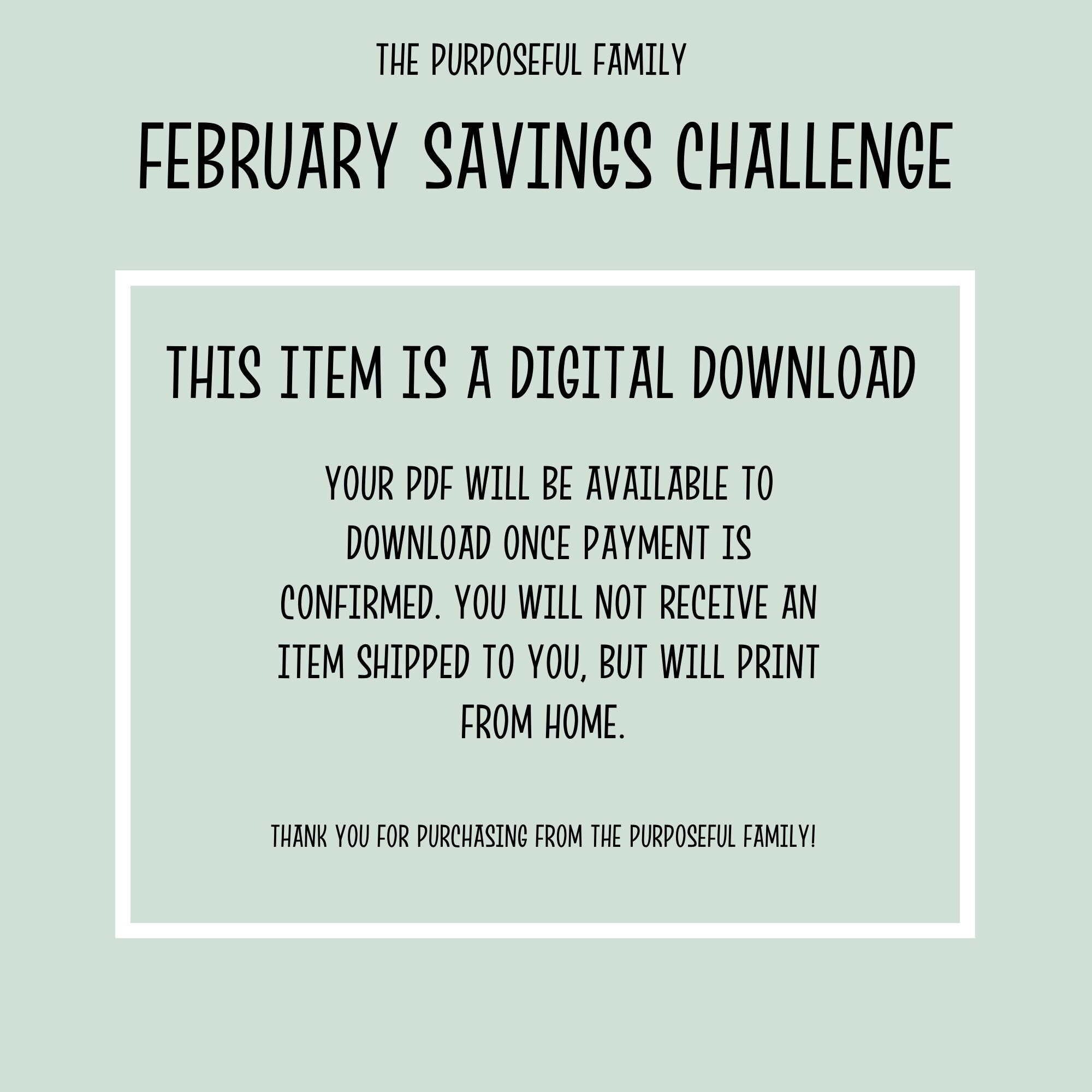 5 Dollar February Savings Challenge Printable | Valentine’s Day Savings ...