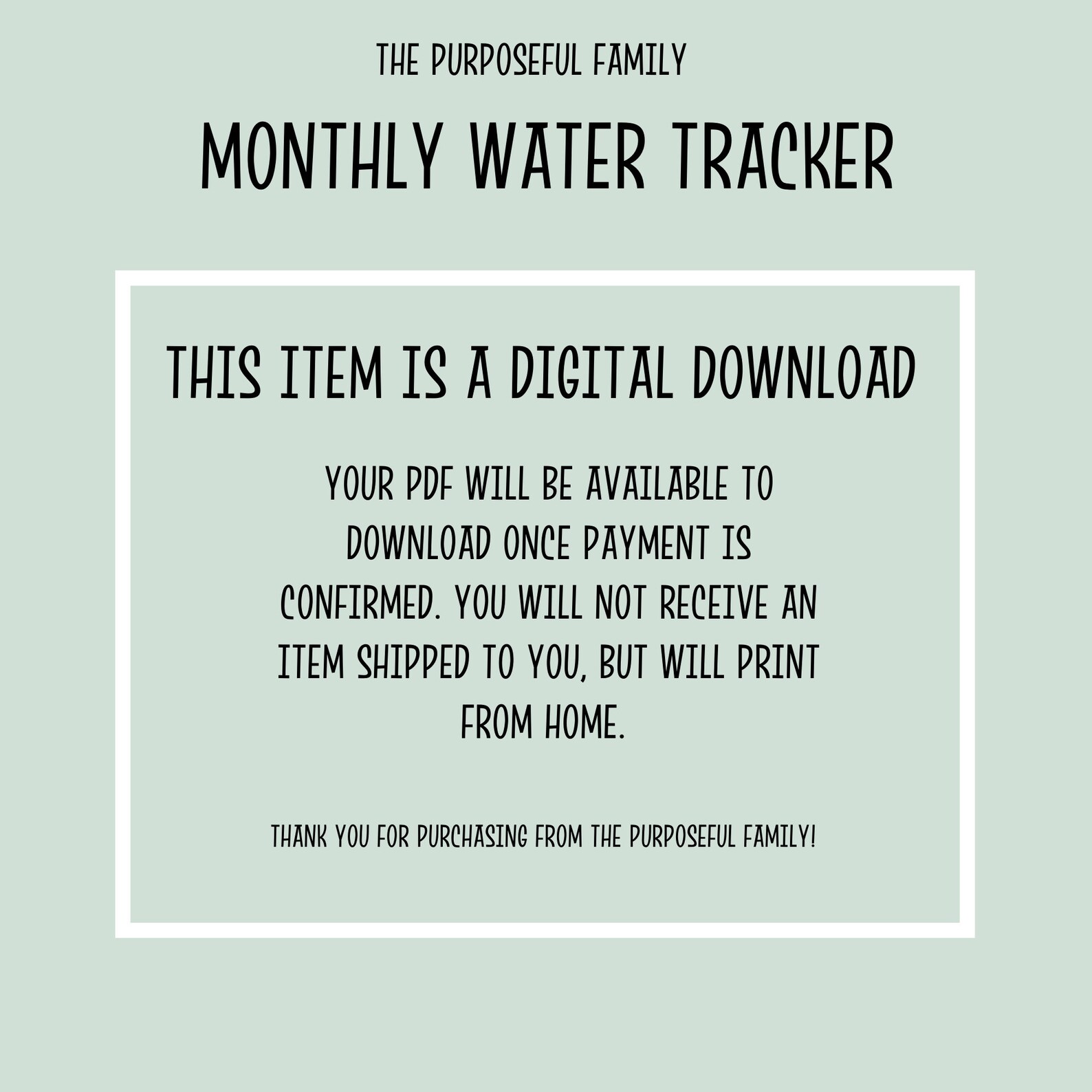 Monthly Water Tracker Printable | Water Intake Template | Downloadable ...