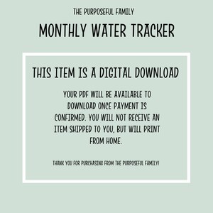 Monthly Water Tracker Printable | Water Intake Template | Downloadable ...