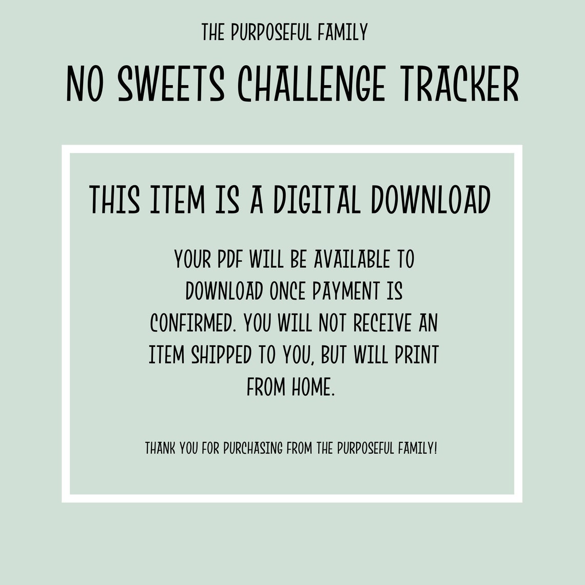 No Sweets Challenge Printable Tracker | Health Challenge Tracker ...