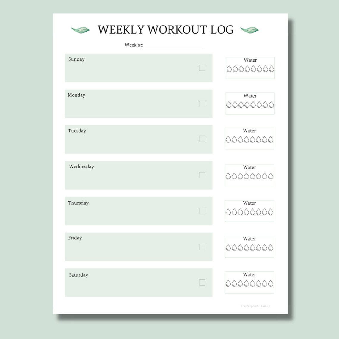 Weekly Workout Log Weekly Workout Schedule Fitness Planner Exercise PDF ...