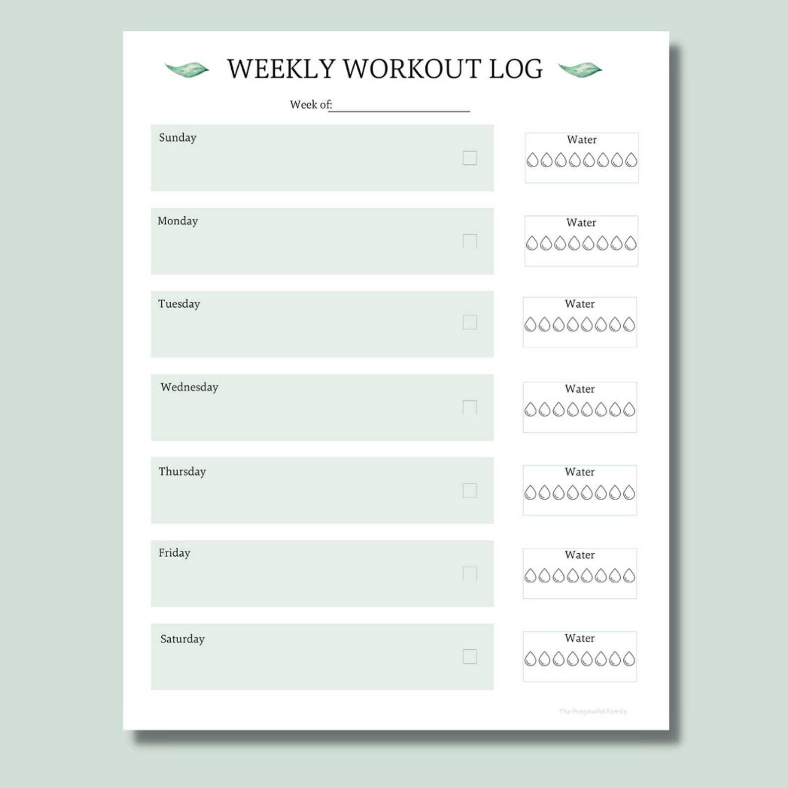 Weekly Workout Log | Weekly Workout Schedule | Fitness Planner ...
