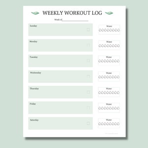 Weekly Workout Log | Weekly Workout Schedule | Fitness Planner ...