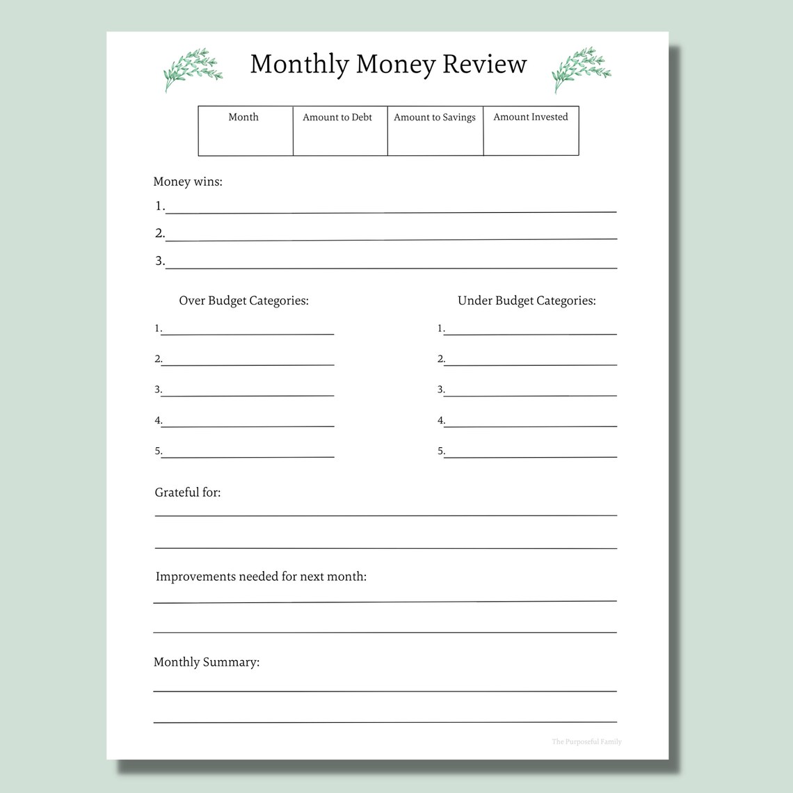 Monthly Money Review | Monthly Financial Reflection | Monthly Financial ...