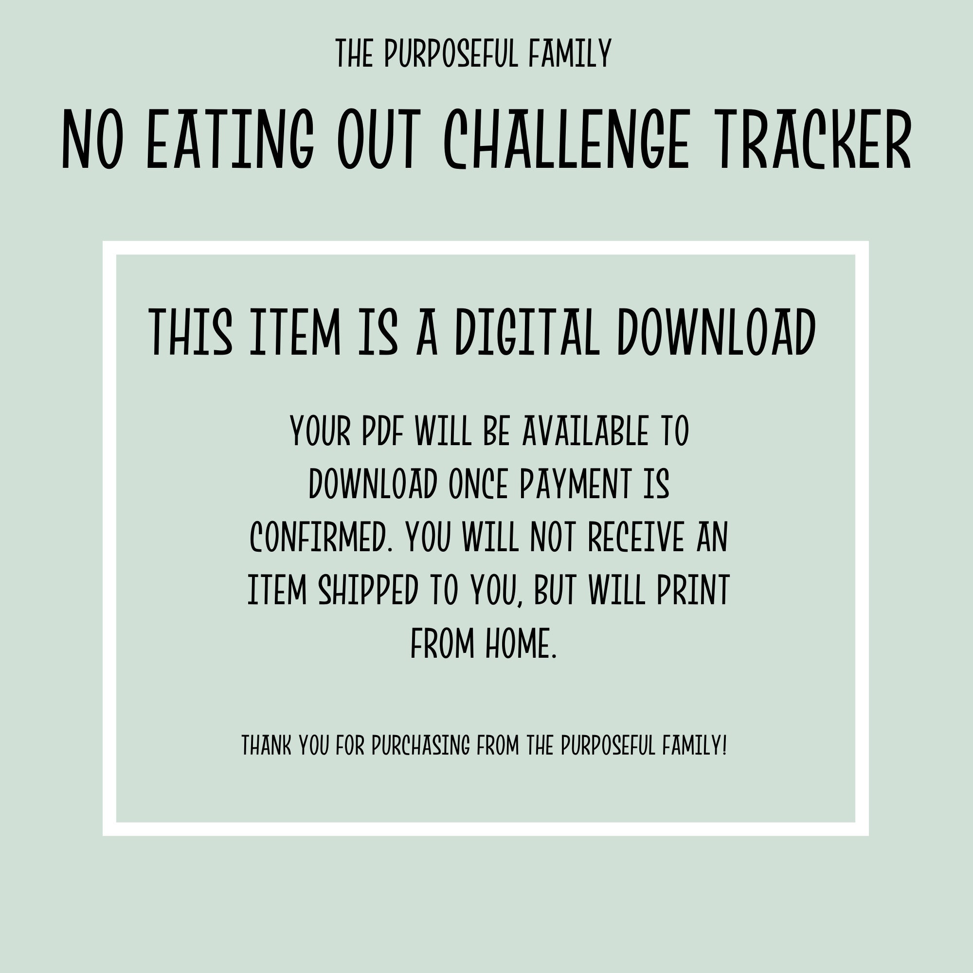 No Eating Out Challenge | Habit Tracker | Savings Challenge | Healthy ...