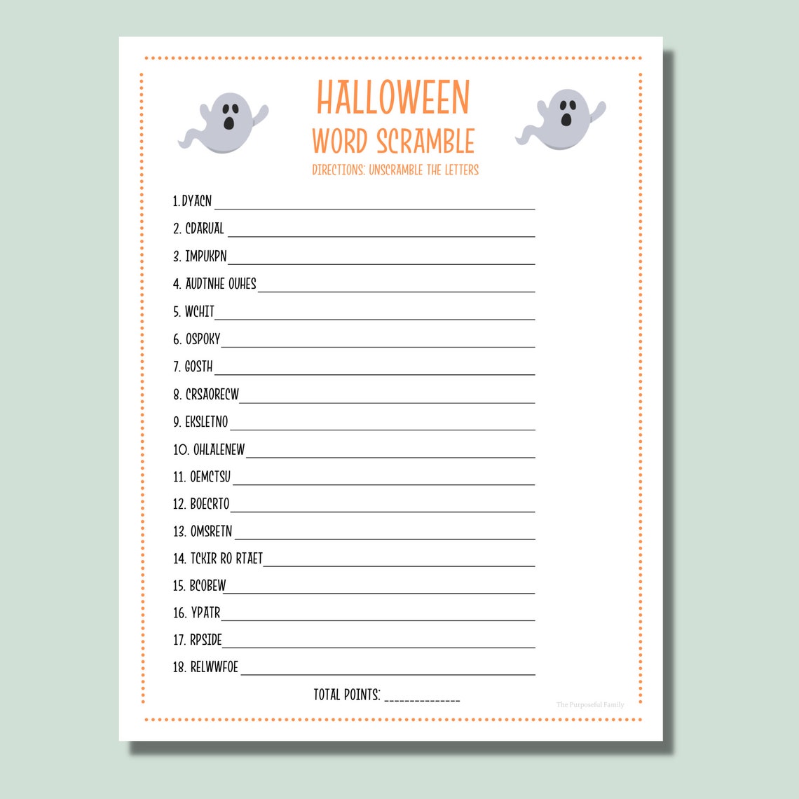 Halloween Word Scramble Game | Halloween Fun Printable Game | Halloween ...