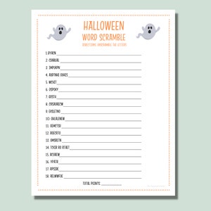 Halloween Word Scramble Game | Halloween Fun Printable Game | Halloween ...