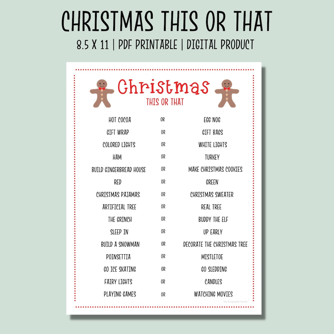 Christmas This or That Game | Christmas Game | Christmas Would You ...
