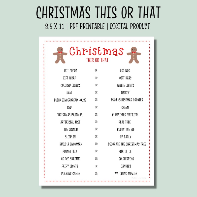 Christmas This or That Game | Christmas Game | Christmas Would You ...