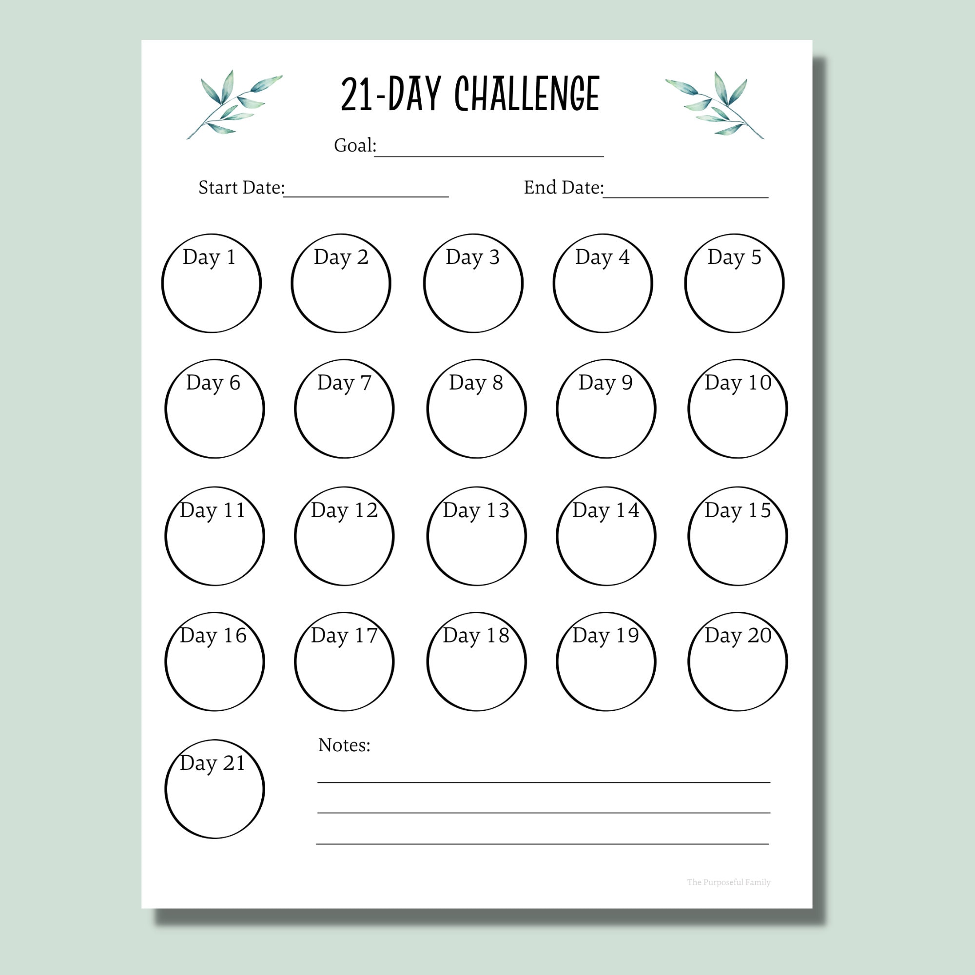 21-day Challenge Tracker Printable | Habit Tracker PDF | Goal Tracker ...