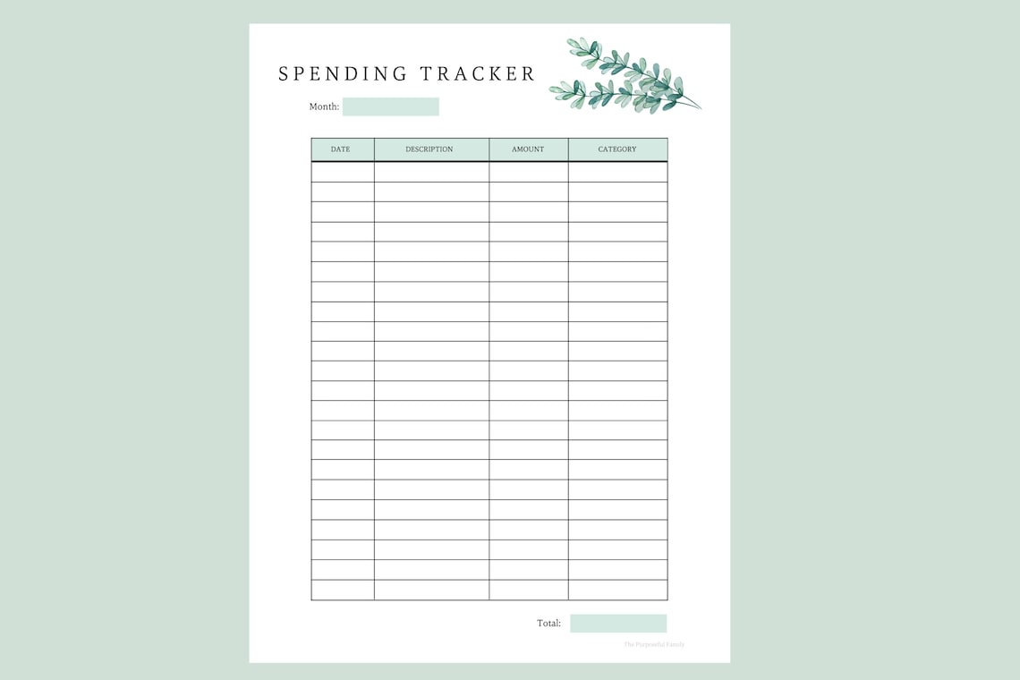 Spending Tracker Printable | Budget Sheet Printable | Spending Log ...