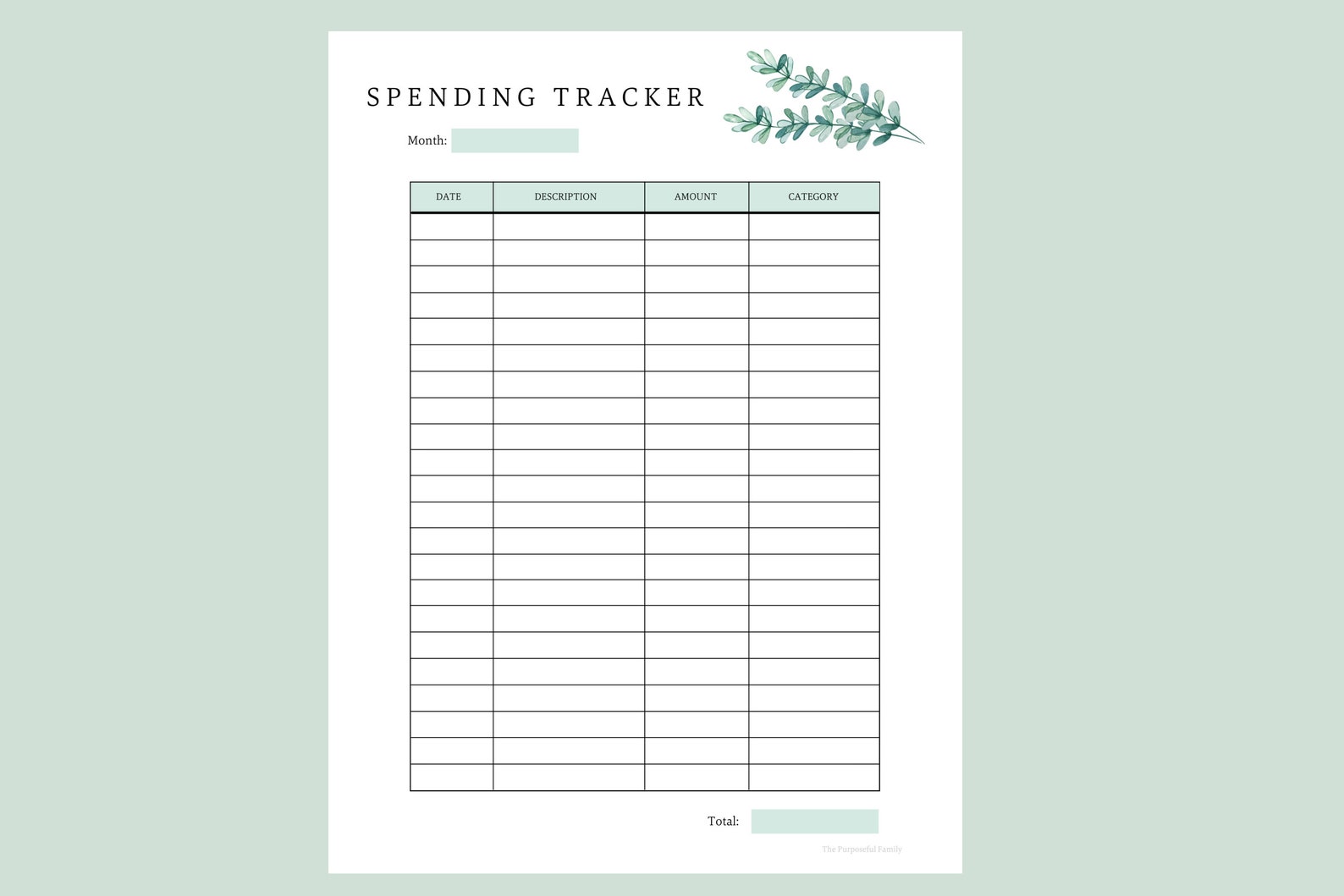Spending Tracker Printable | Budget Sheet Printable | Spending Log ...