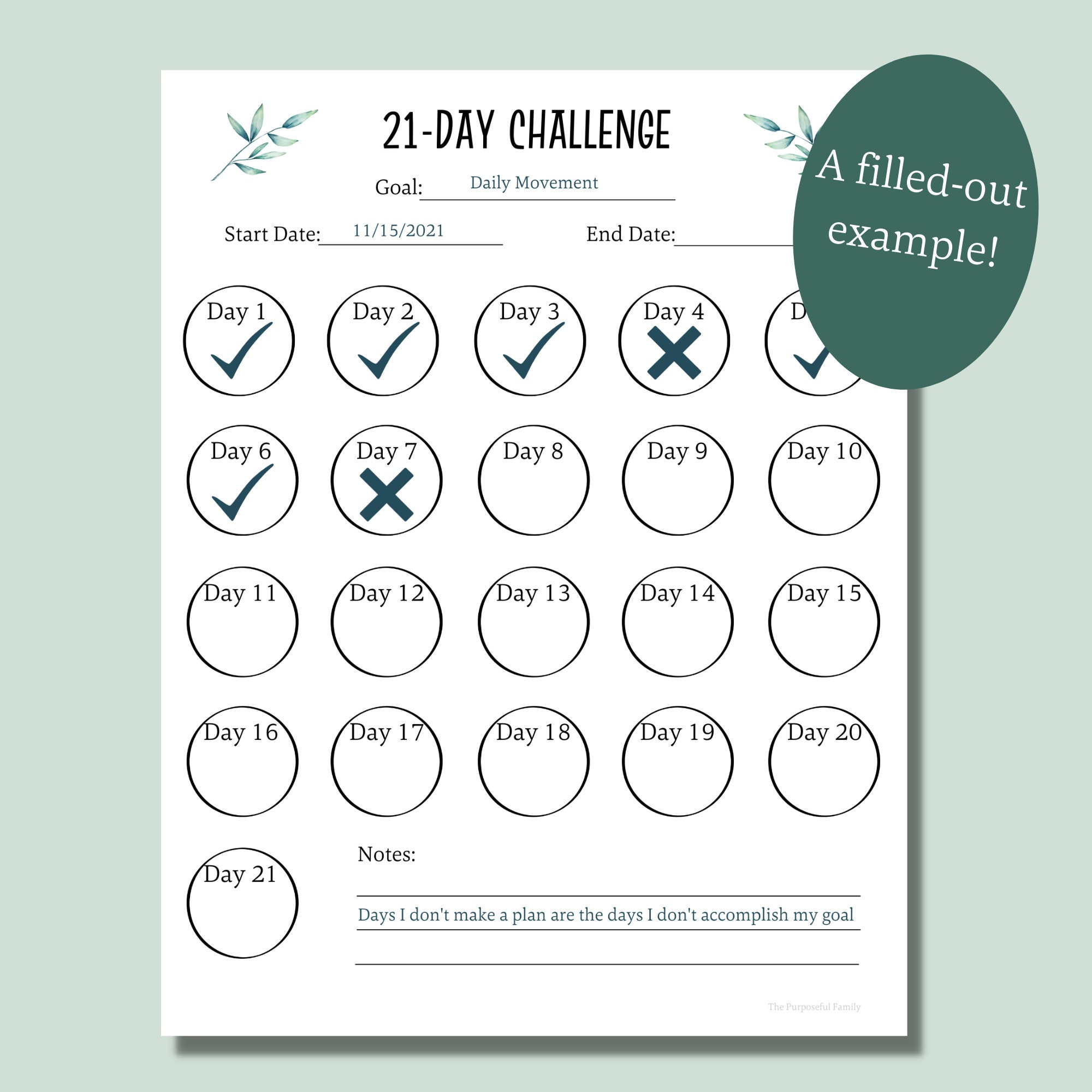 21-day Challenge Tracker Printable | Habit Tracker PDF | Goal Tracker ...