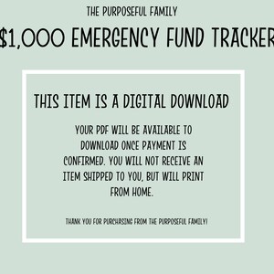 1,000 Emergency Fund Tracker Printable | 1K Emergency Fund Tracker PDF ...