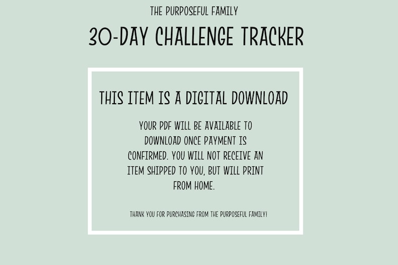30 Day Challenge Tracker Printable | Printable Habit Tracker | PDF ...