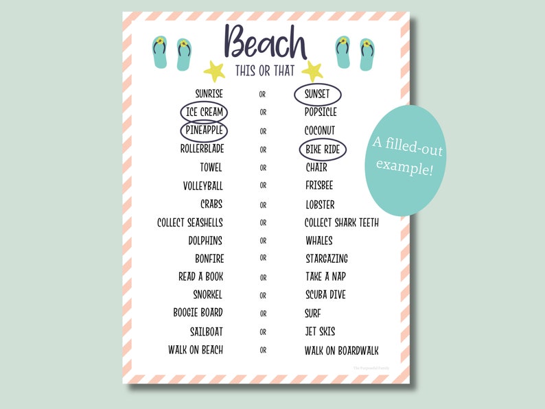 Beach This or That Game | Beach Fun Party Game | Beach Would You Rather ...
