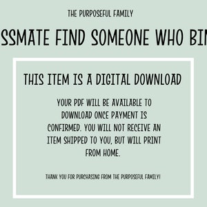 Classmate Find Someone Who Game| First Day of School Activity| Back to ...