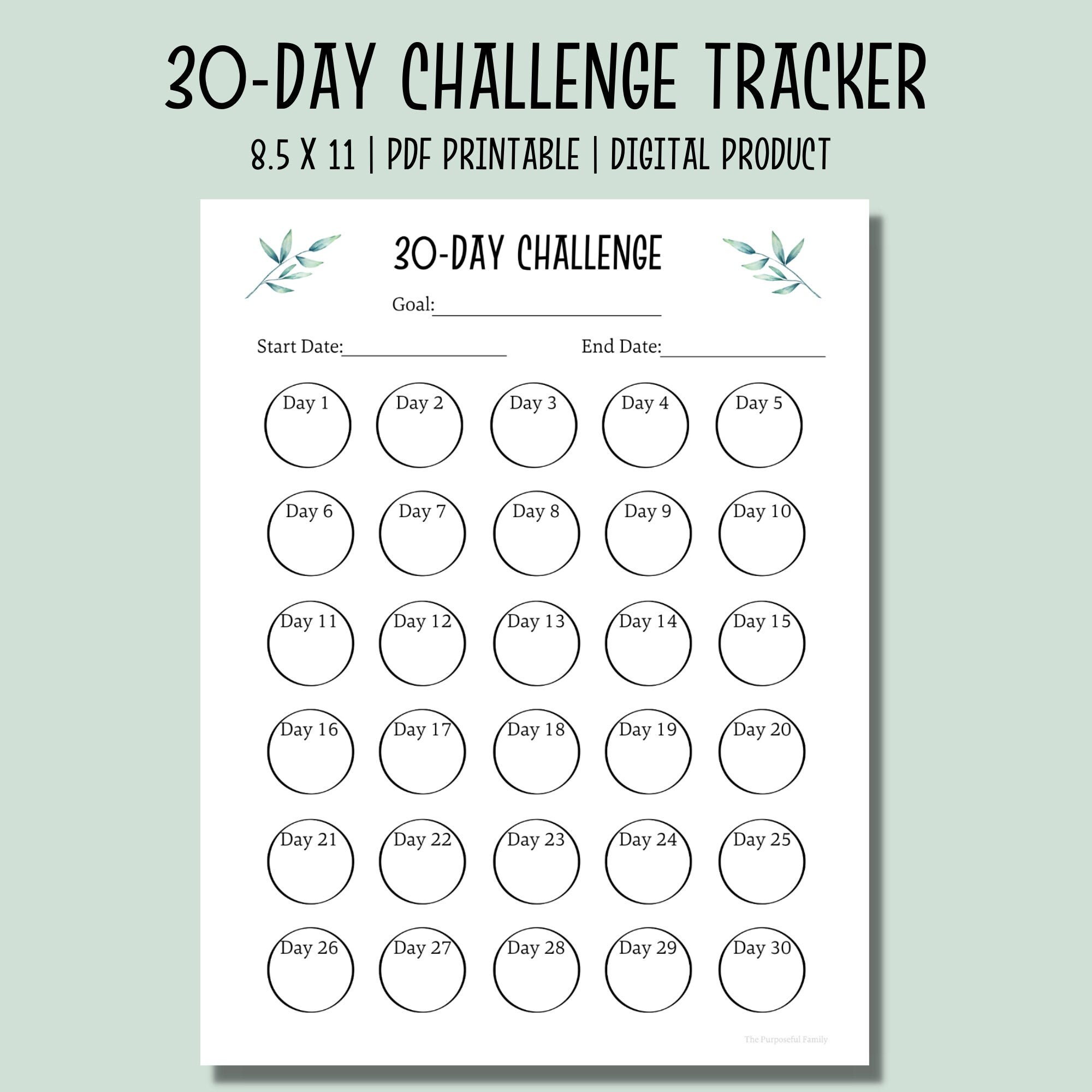 30 Day Challenge Printable