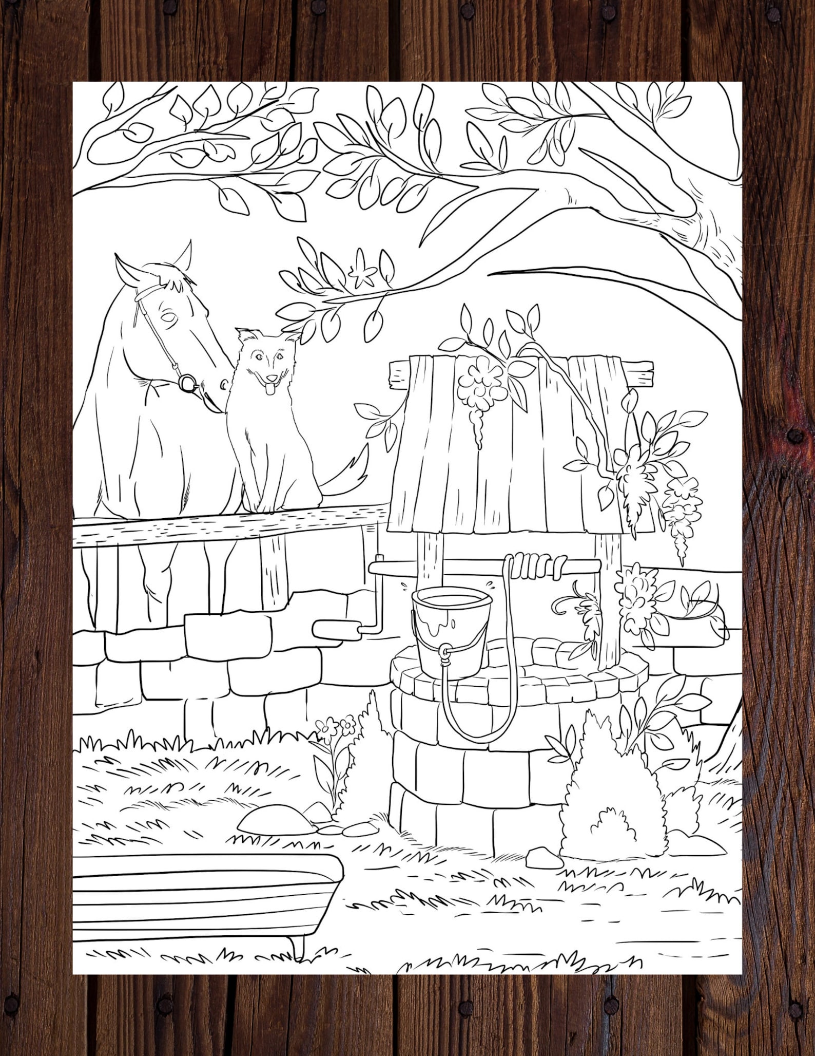Farm Horse Printable Adult Coloring Page From Manila Shine coloring ...