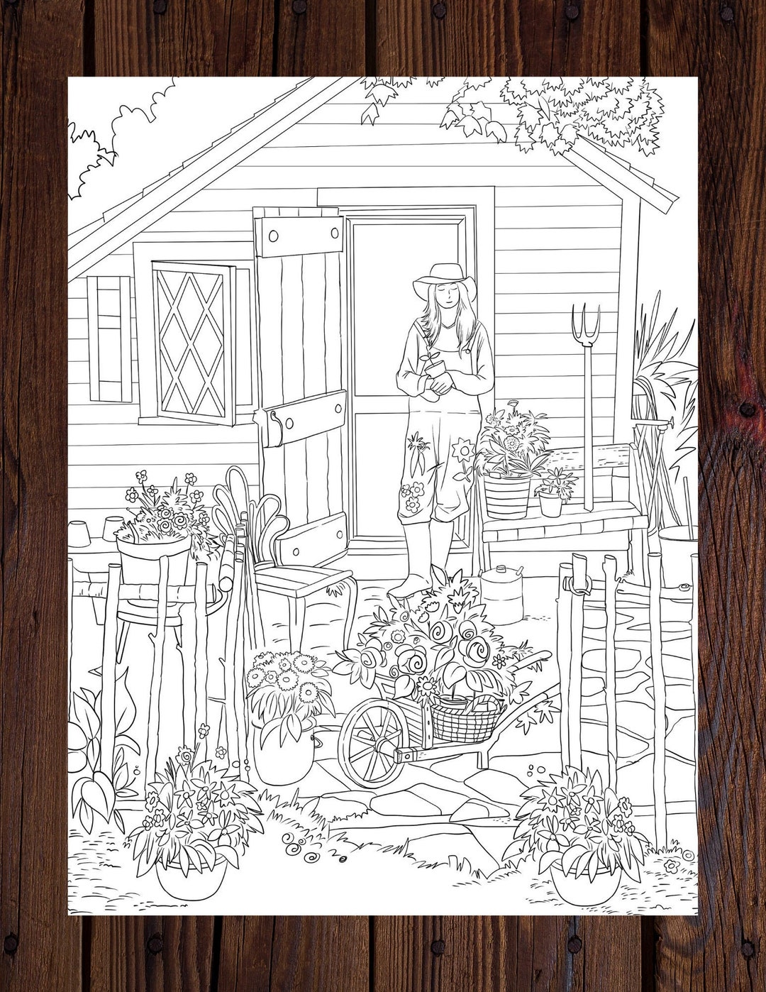 Farm House - Printable Adult Coloring Page From Manila Shine (coloring ...