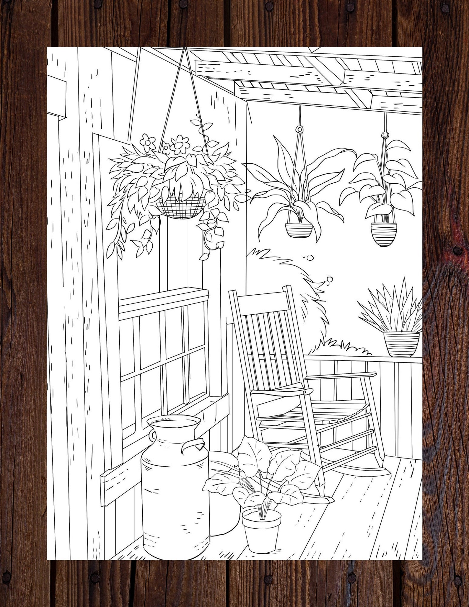 Country House - Printable Adult Coloring Page From Manila Shine ...