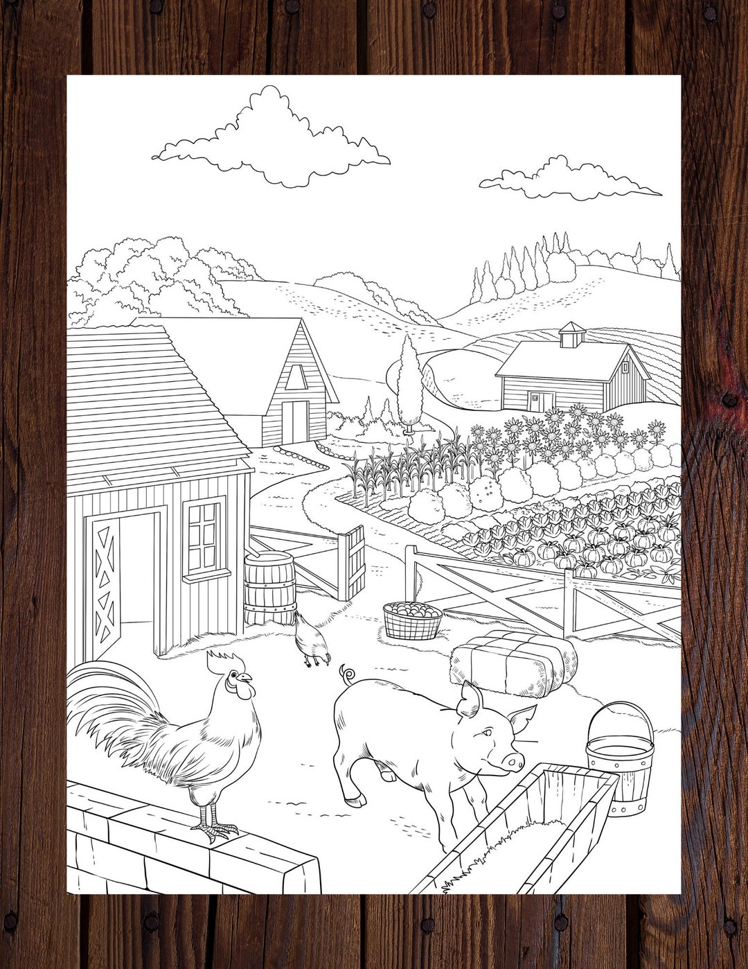 Farm Pig - Printable Adult Coloring Page From Manila Shine (coloring ...