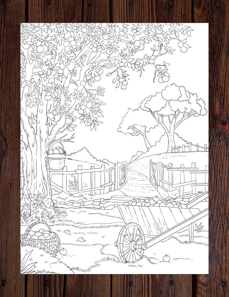 Farm Tree - Printable Adult Coloring Page From Manila Shine (coloring ...