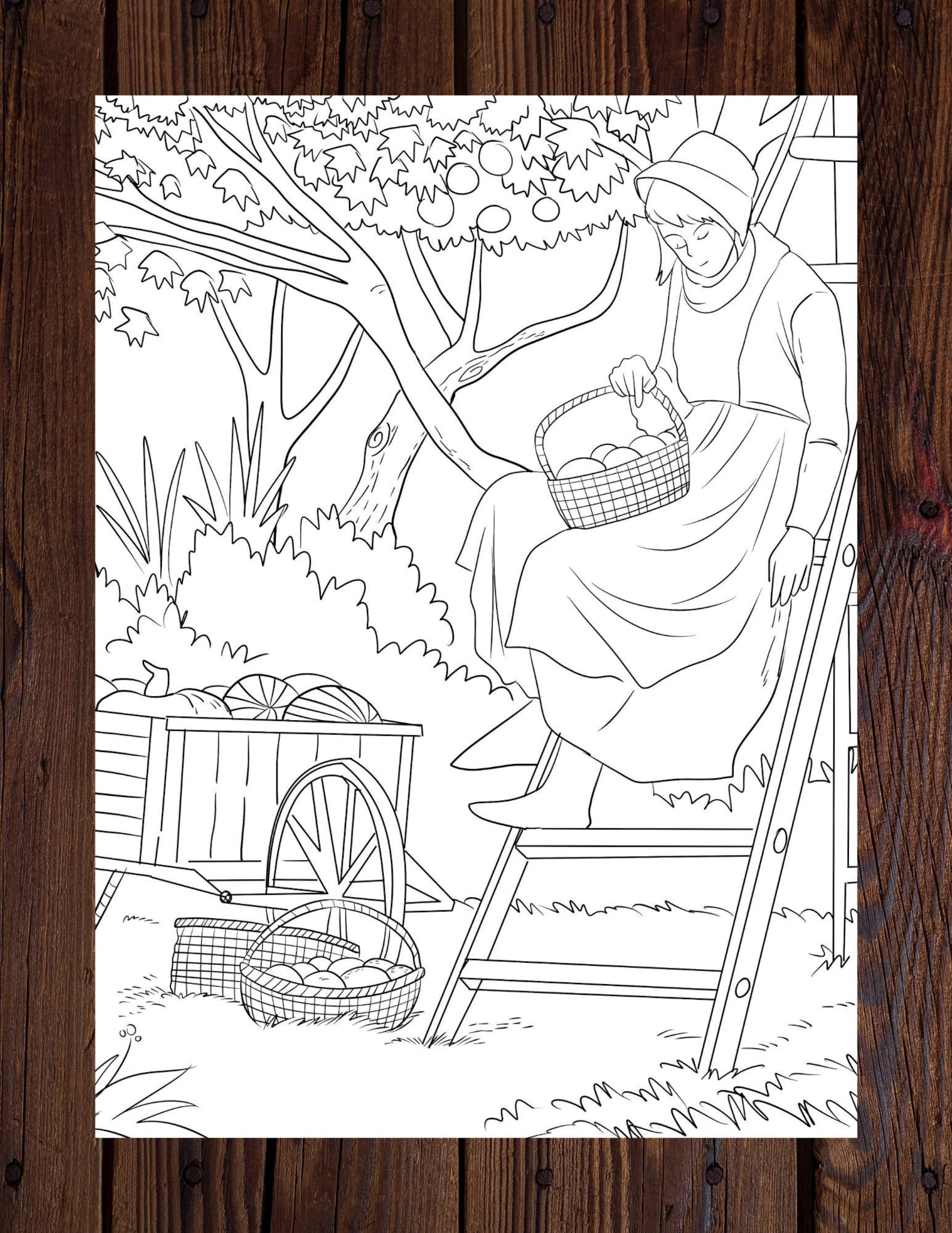 Farm Woman - Printable Adult Coloring Page From Manila Shine (coloring ...