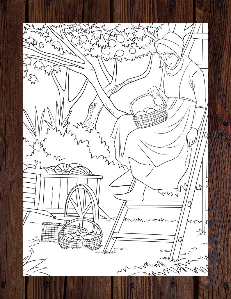 Farm Woman - Printable Adult Coloring Page From Manila Shine (coloring ...