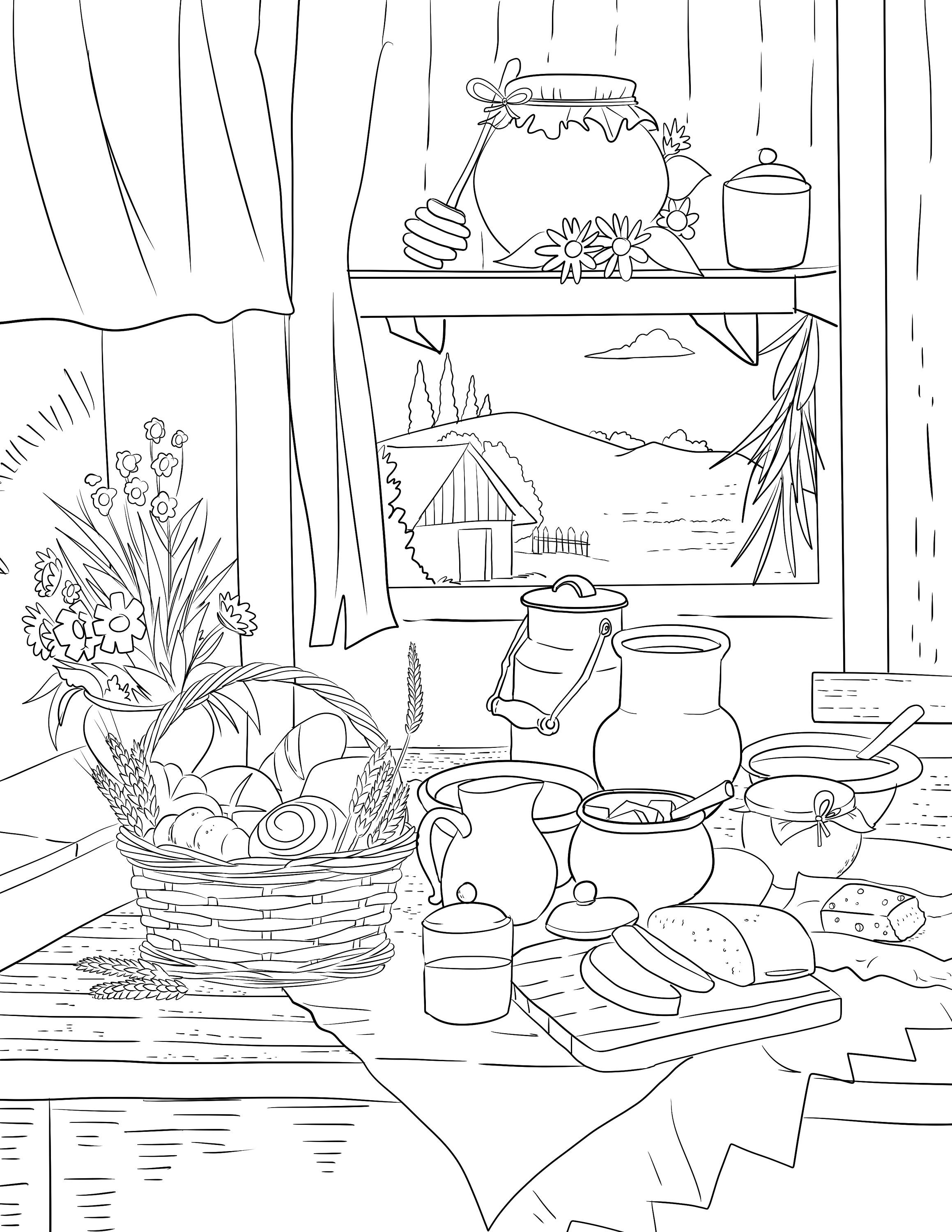 Farm Food - Printable Adult Coloring Page From Manila Shine (coloring ...