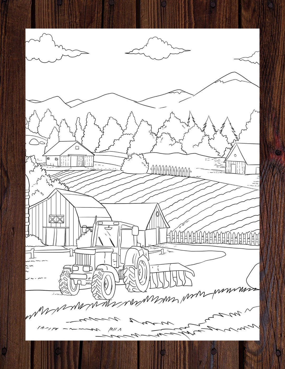 Farm Tractor - Printable Adult Coloring Page From Manila Shine ...