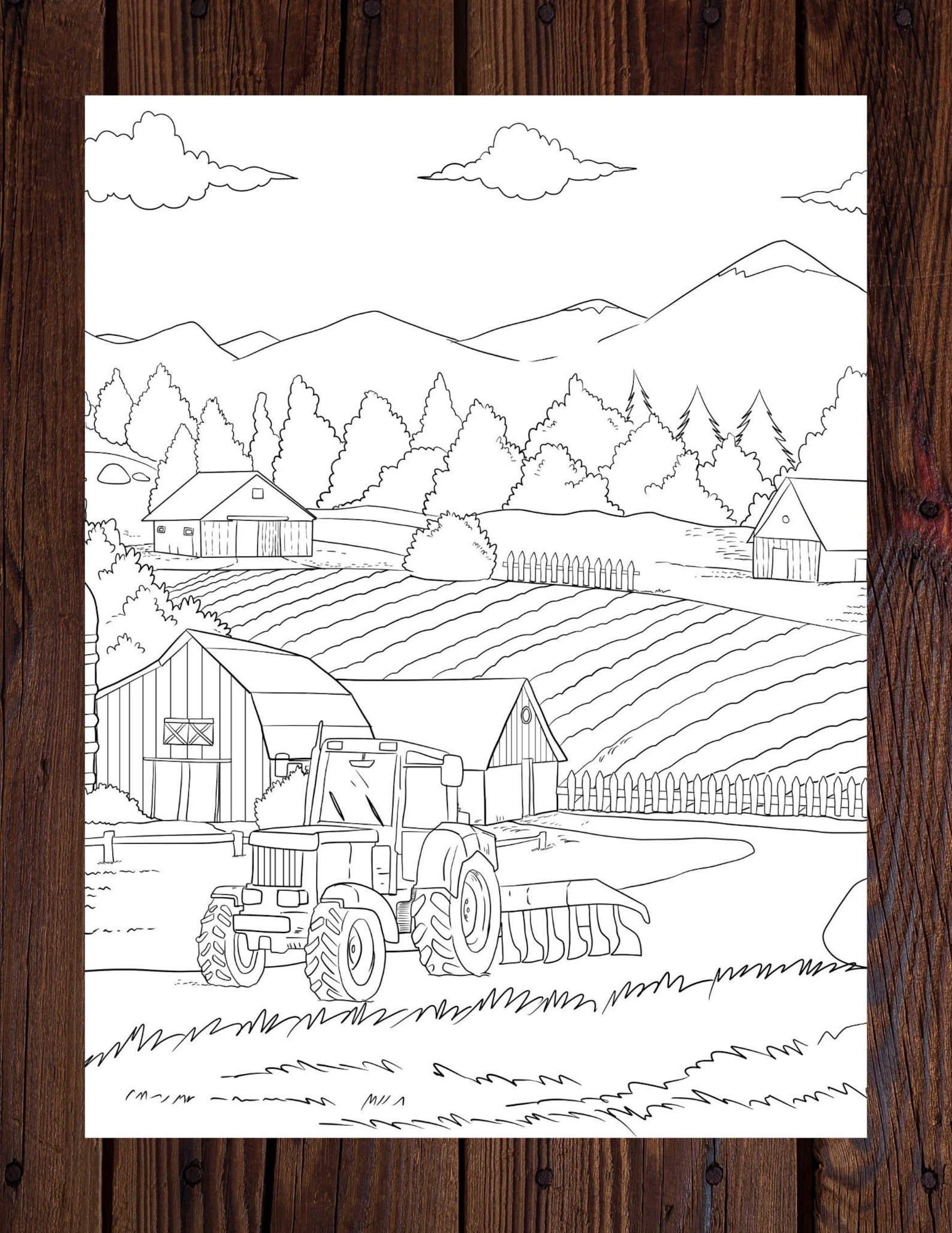 Farm Tractor - Printable Adult Coloring Page From Manila Shine ...